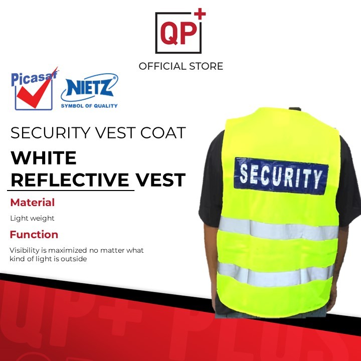 NIETZ SECURITY VEST COAT PVC WHITE REFLECTIVE VEST COAT SAFETY VEST ...