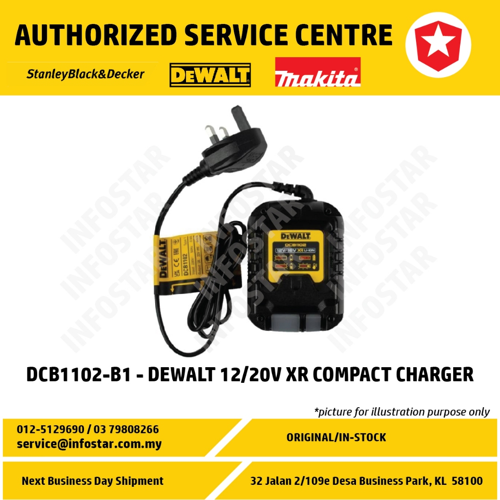 DEWALT DCB1102-B1 - 12/20v XR COMPACT CHARGER | Shopee Singapore