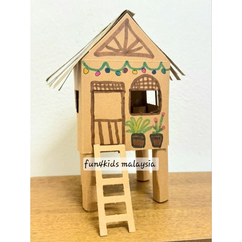 Traditional Kraft | DIY Cardboard Kampung House Kit | Shopee Singapore