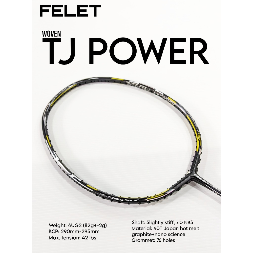 Woven TJ Power - Felet Badminton Racquet Pro Player GVS | Shopee Singapore