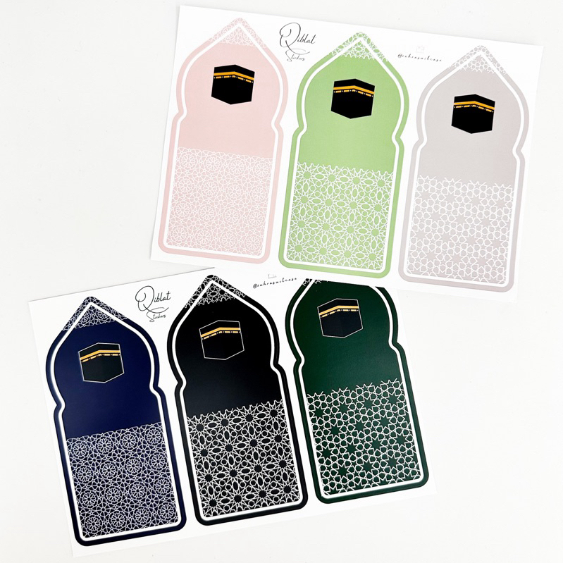 Set of 3 Qiblat Kiblat stickers water proof PP penunjuk penanda arah ...