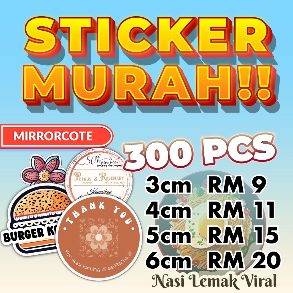 STICKER MIRRORCOAT Custom Sticker Label | Own Design | Mirrorcoat ...