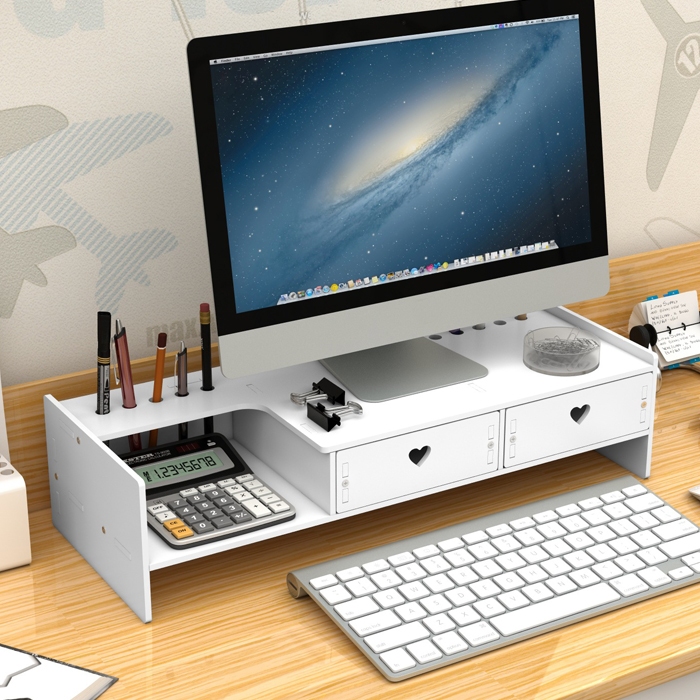 AGL Desktop Monitor Computer Plastic Rack Stand With Drawer HM389 Rak ...