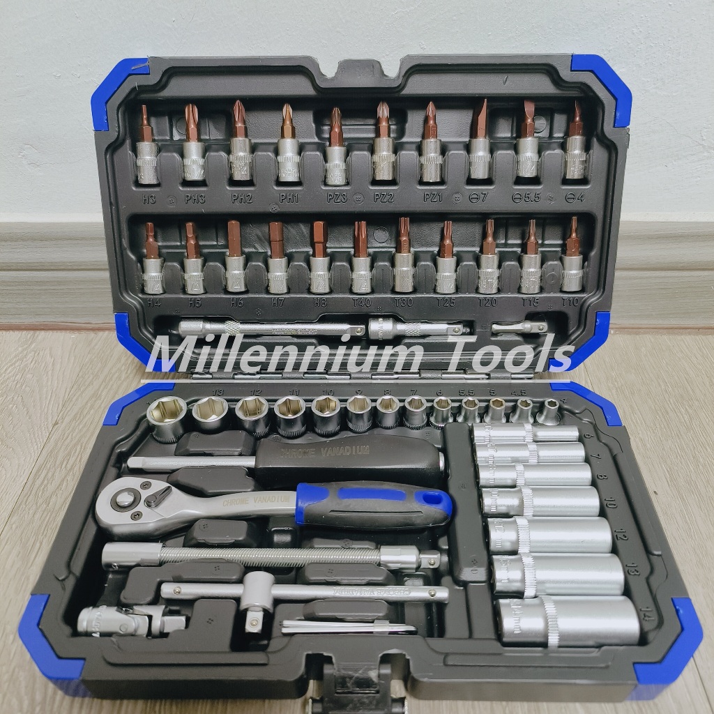 CR-V 53Pcs Socket Bit Set | Box Socket Set | Ratchet Box Set (1/4"DR) | Shopee Singapore