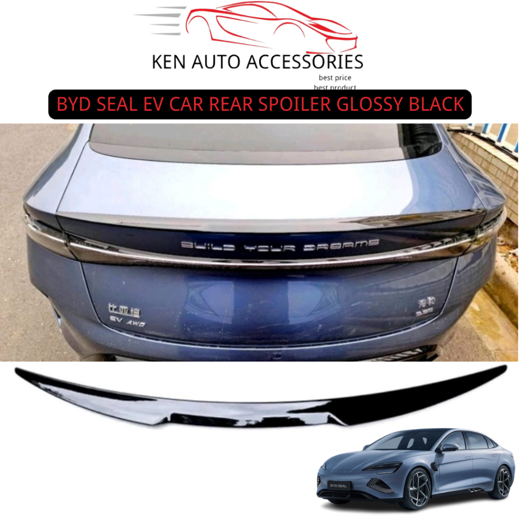 BYD SEAL EV CAR 2023 2024 SPOILER, REAR SPOILER WING GLOSSY BLACK ...
