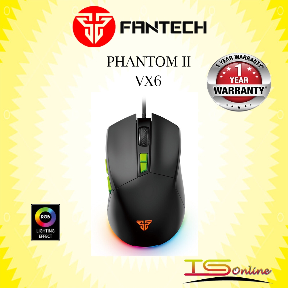 FANTECH PHANTOM II VX6 RGB MACRO GAMING MOUSE | Shopee Singapore