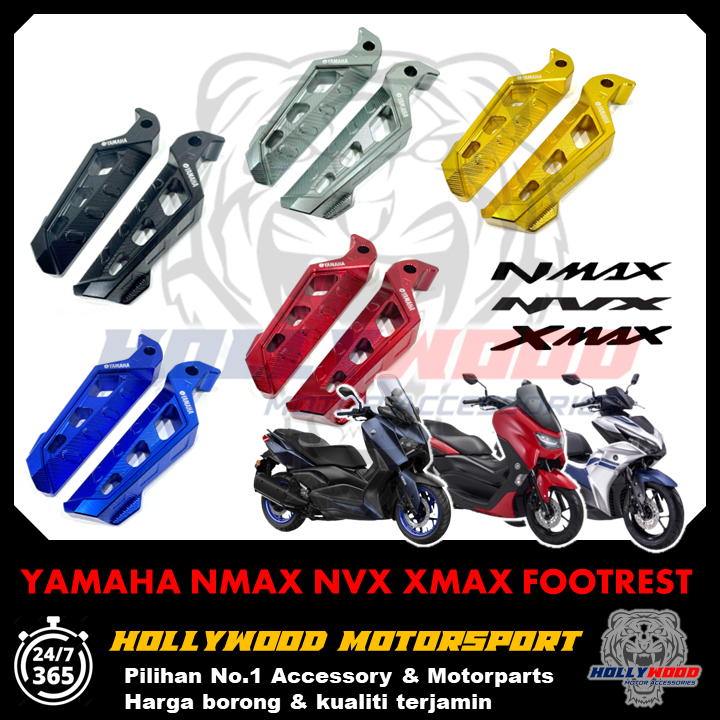 YAMAHA NMAX NVX XMAX FOOTREST FOOTSTEP FOOT PEDAL CNC ALLOY PREMIUM ...