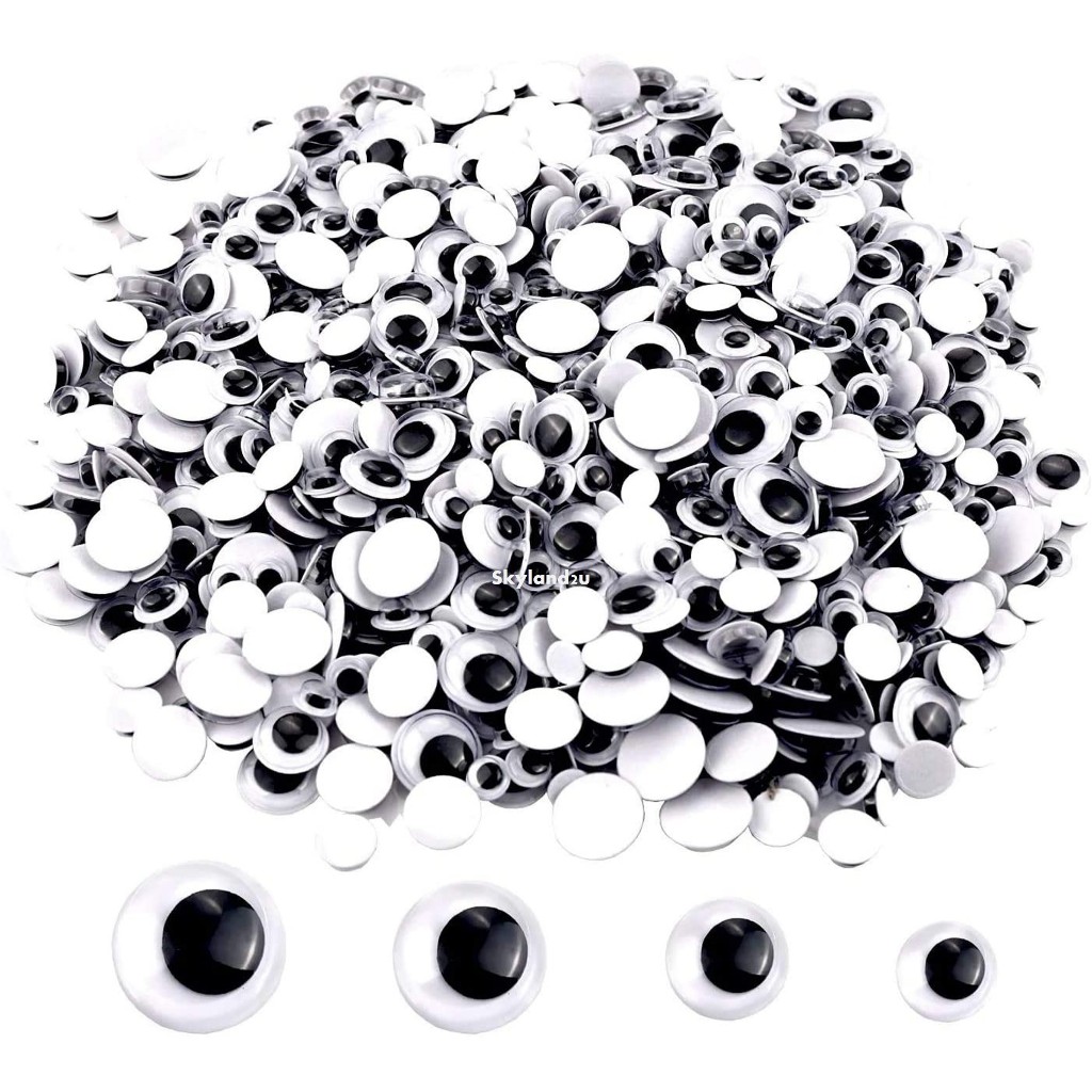 Googly Eyes Wiggly Eyes for Art and Craft Toy Black Eye Biji Mata Hitam ...