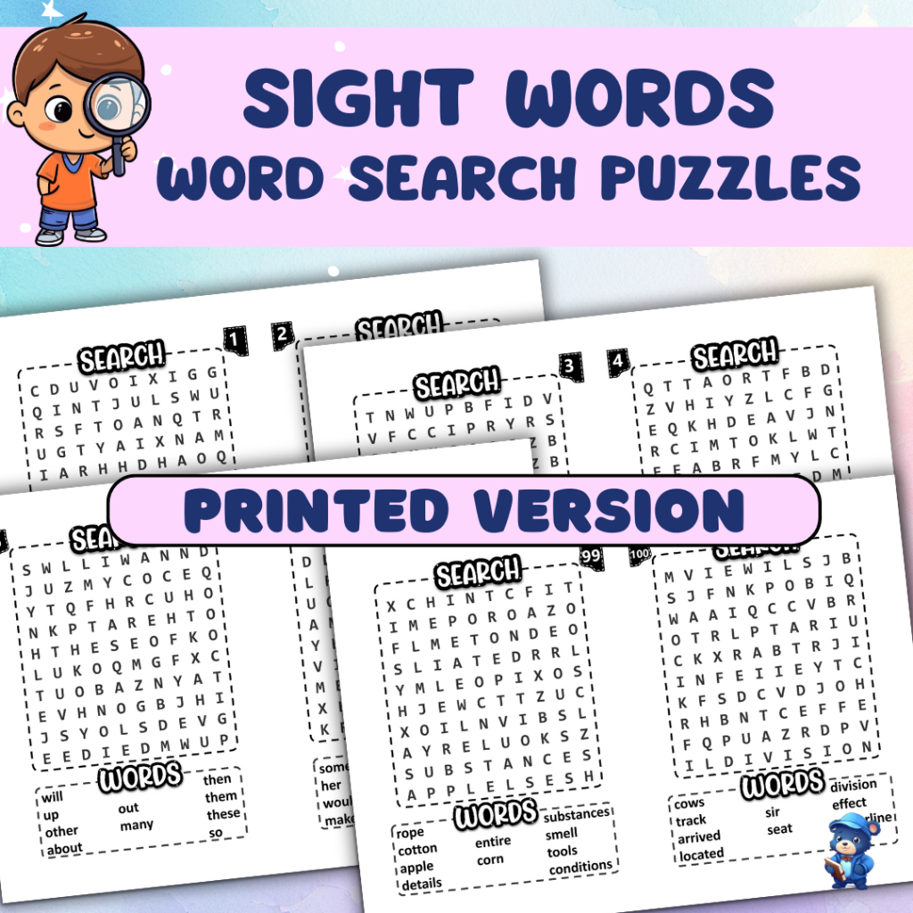 Fry Sight Words Search Puzzles for Kids English Vocabulary Word Search ...