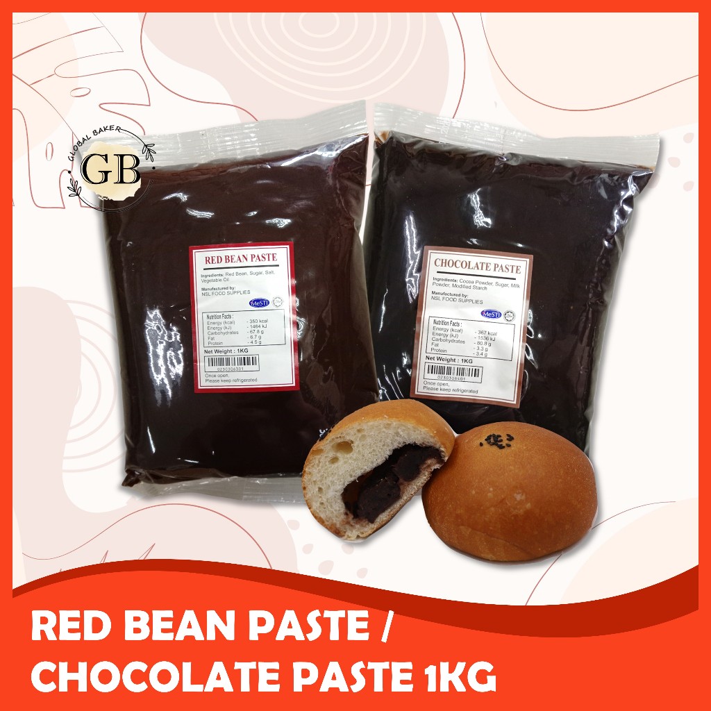 RED BEAN PASTE 1KG / CHOCOLATE PASTE 1KG 豆沙馅 / 巧克力陷 1KG (HALAL ...