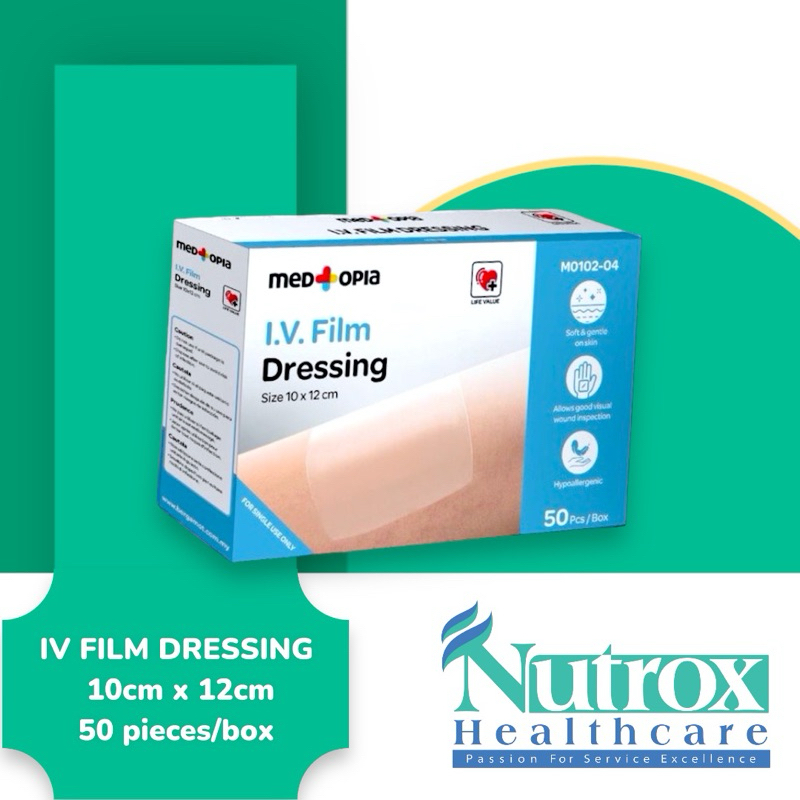 IV TRANSPARENT FILM DRESSING 10cm x 12cm, STERILE (50pcs/box) ( 1 box ...