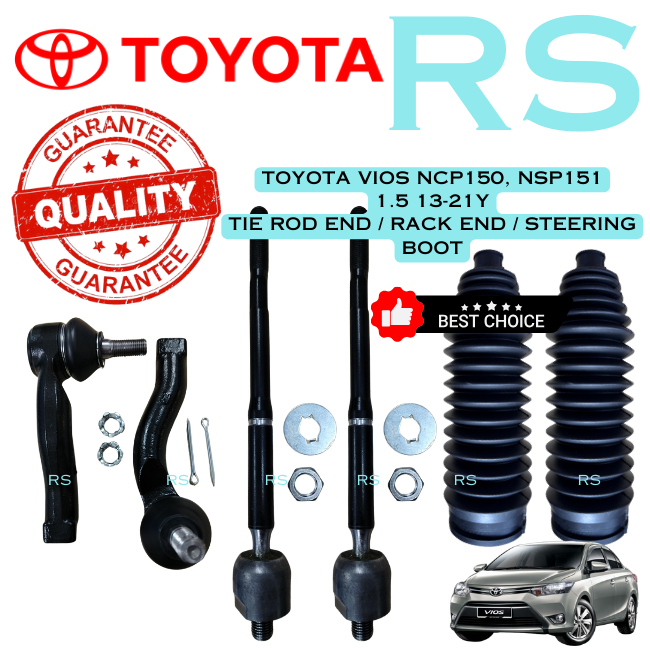 Toyota Vios NCP150, NSP151 1.5 13-21Y Tie Rod End, Rack End, Steering ...