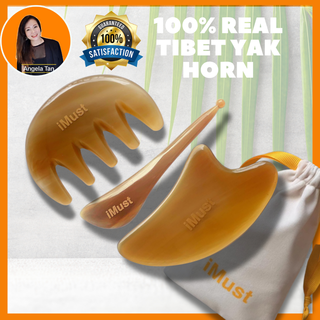 iMust Gua Sha 100% Tanduk Kerbau Urut Guasha Ox Horn Comb Face & Body ...