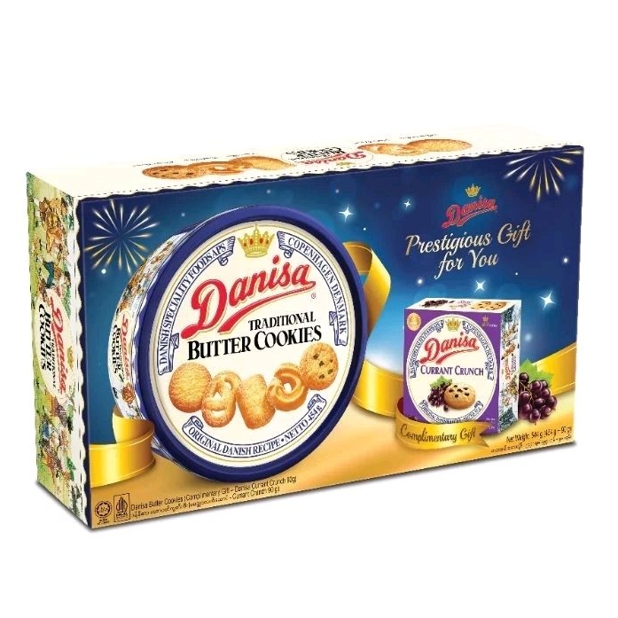 Danisa Butter Cookies (454g) FOC Currant Crunch Cookies (90g) | Shopee ...