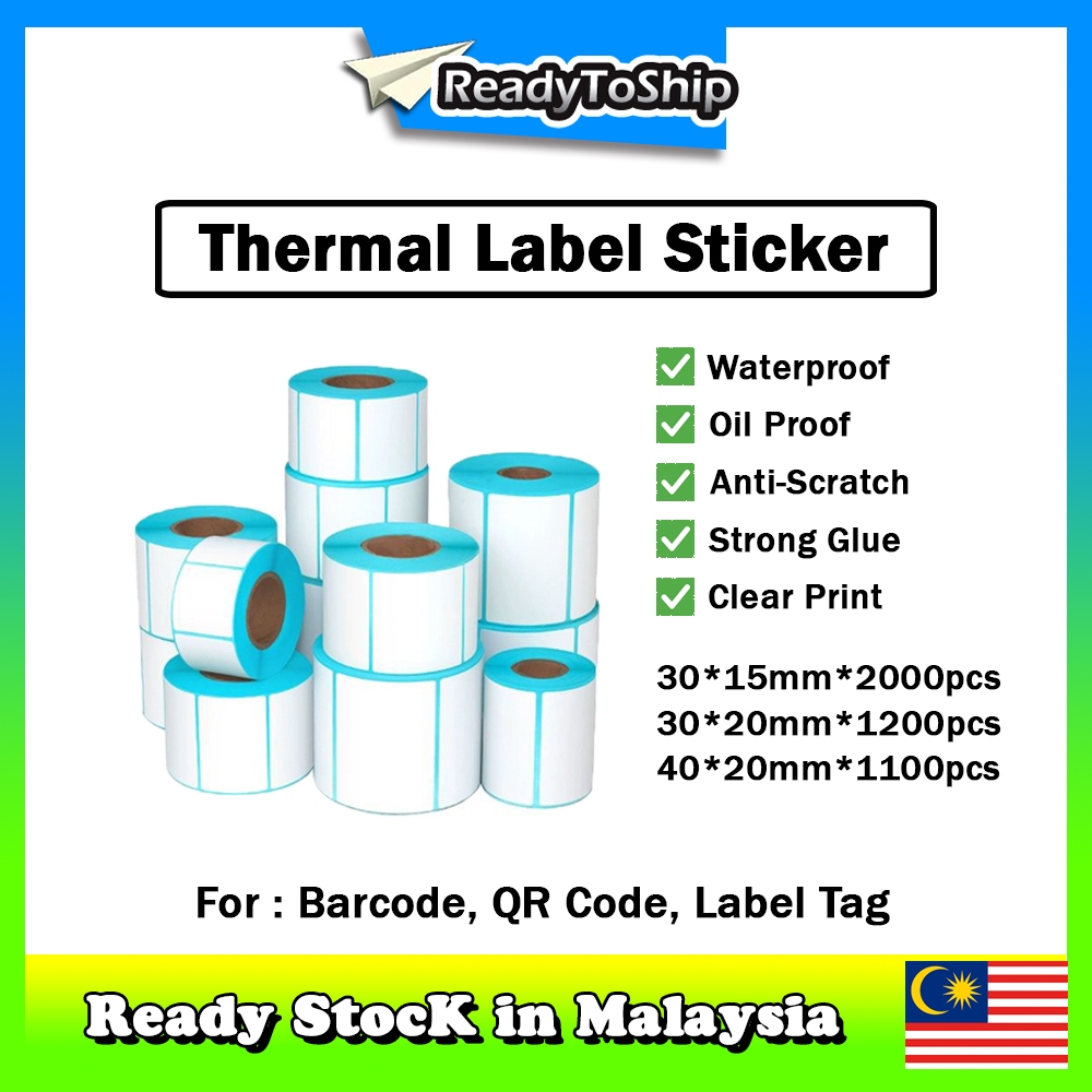 Thermal Sticker Label Barcode Sticker Price Tag Product Label | Shopee ...