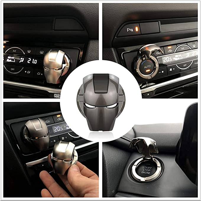 IronMan Design Car AutoPush Start Button Cover Ignition Stop Push ...