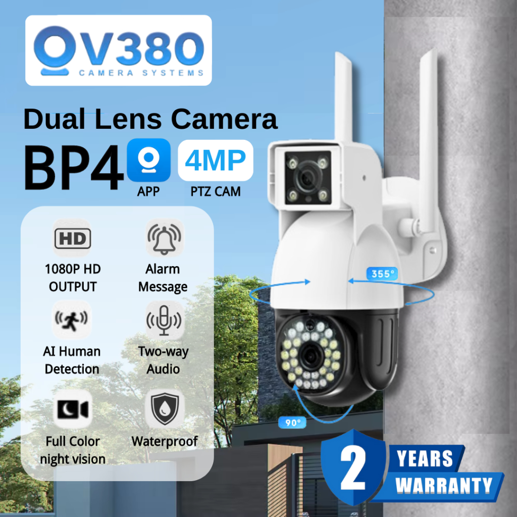 V380 BP4 4MP WIFI dual view linkage camera CCTV Pan: 355 Tilt: 90 Full ...