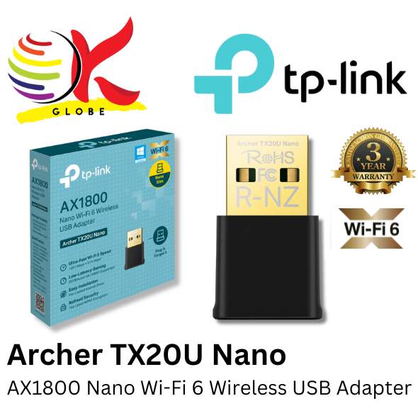 TP-LINK ARCHER TX20U NANO AX1800 NANO WI-FI 6 DUAL BAND WIRELESS USB ...