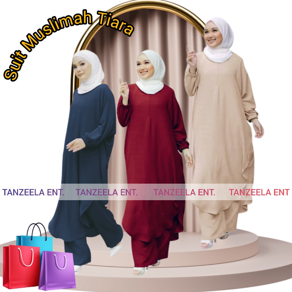 Suit Tiara Ironless - Set Muslimah Set Blouse Berpocket & Seluar ...