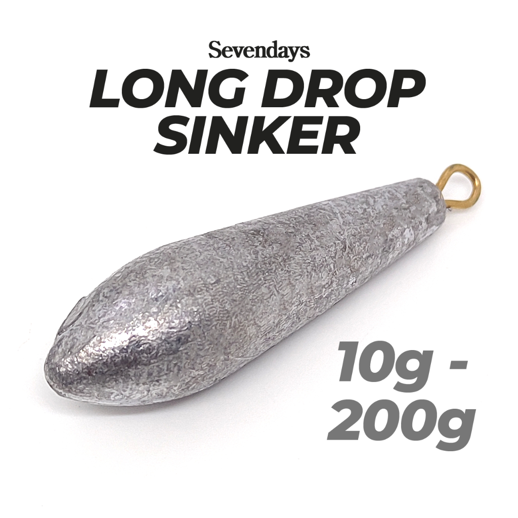 [5 PCS] Long Drop Lead Sinker (10g - 200g) Batu Ladung Timah Pancing ...
