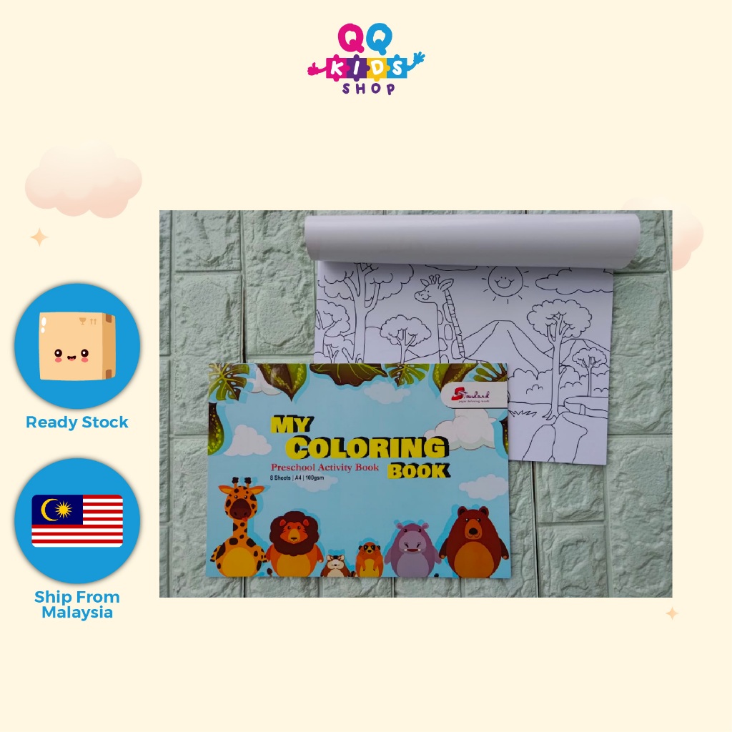 A4 Fancy Coloring & Activity Book Coloring Book Coloring Book | Shopee ...