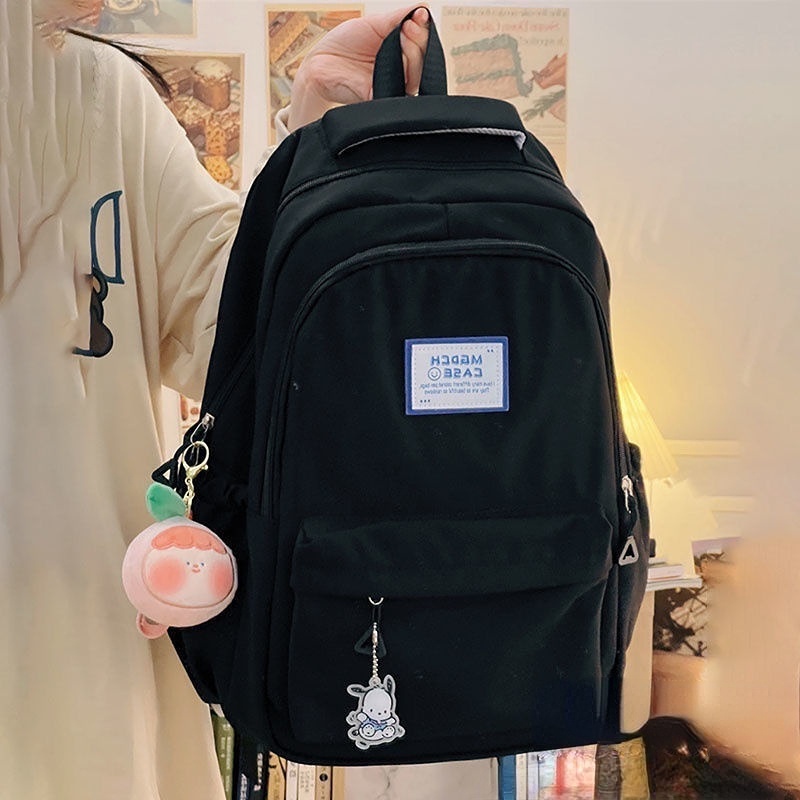 New Solid Color Backpack Japanese and Korean Student Schoolbag Large ...