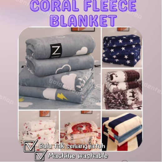 Cartoon Coral fleece blanket super soft Selimut Baldu lembut ...