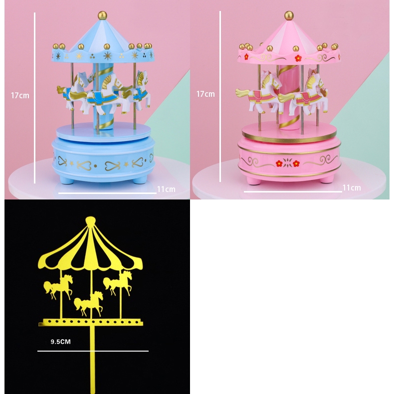 - Carousel Figurines Acrylic Carousel Cake Topper & Decoration horse ...