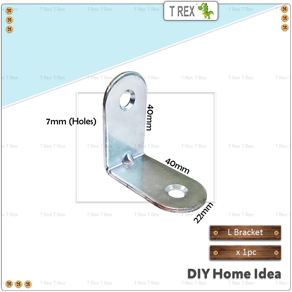 T Rex DIY Furniture Repair Angle L Shaped Steel Bracket Hardware ...