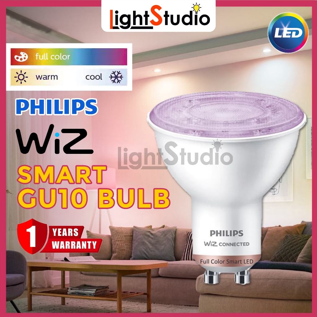Philips WiZ LED GU10 Bulb Smart Lighting - Tunable White and Colour ...