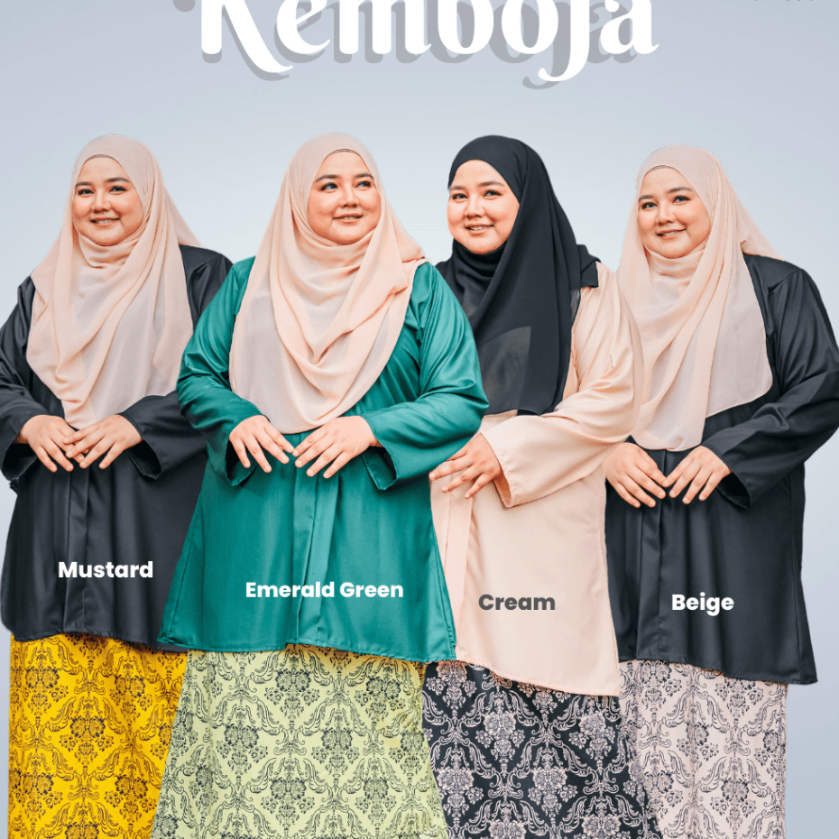 Kurung Women SET MUSLIMAH KEBARUNG Frangipani PLUSSIZE 3XL-5XL by QURAYA - BAJU RAYA 2024 ...