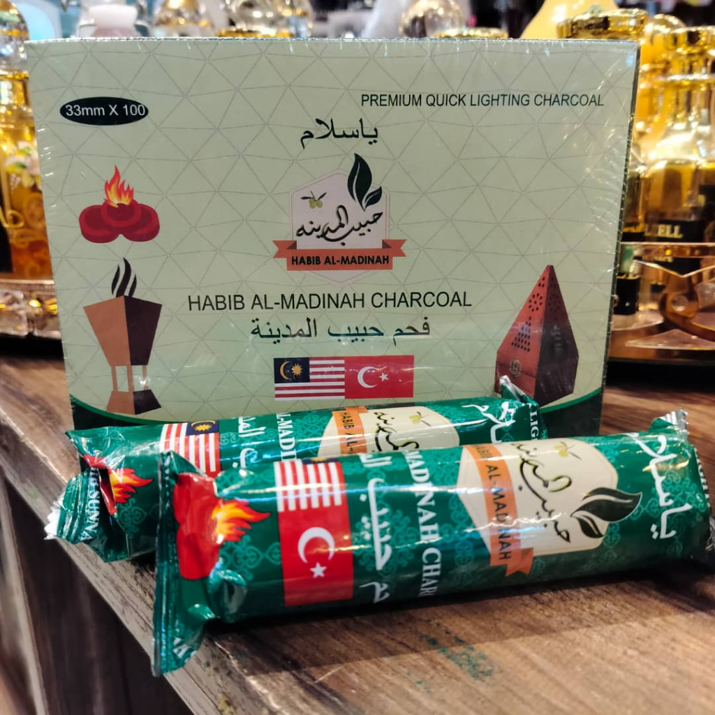ARANG/CHARCOAL BUKHOOR 100 TABLET HABIB AL MADINAH YA SALAM ARANG HITAM ...