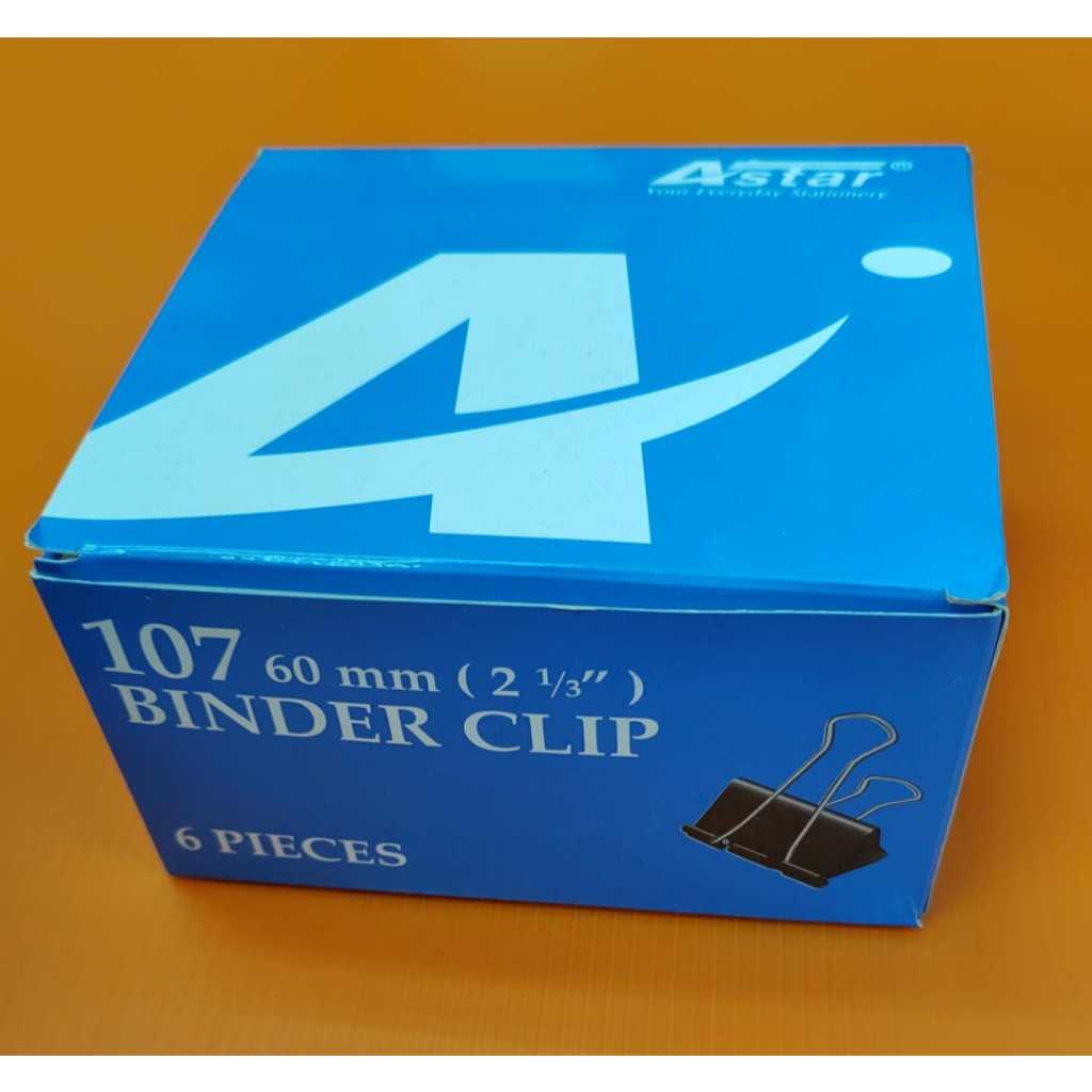 60MM DOUBLE CLIP / FOLD BACK CLIP / BINDER CLIP BOX OF 6'S | Shopee ...