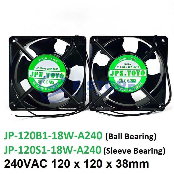 JPN.TOYO 240VAC Axial Blower Fan with Sleeve Bearing / Ball Bearing 120 x 120 x 38mm | Shopee ...