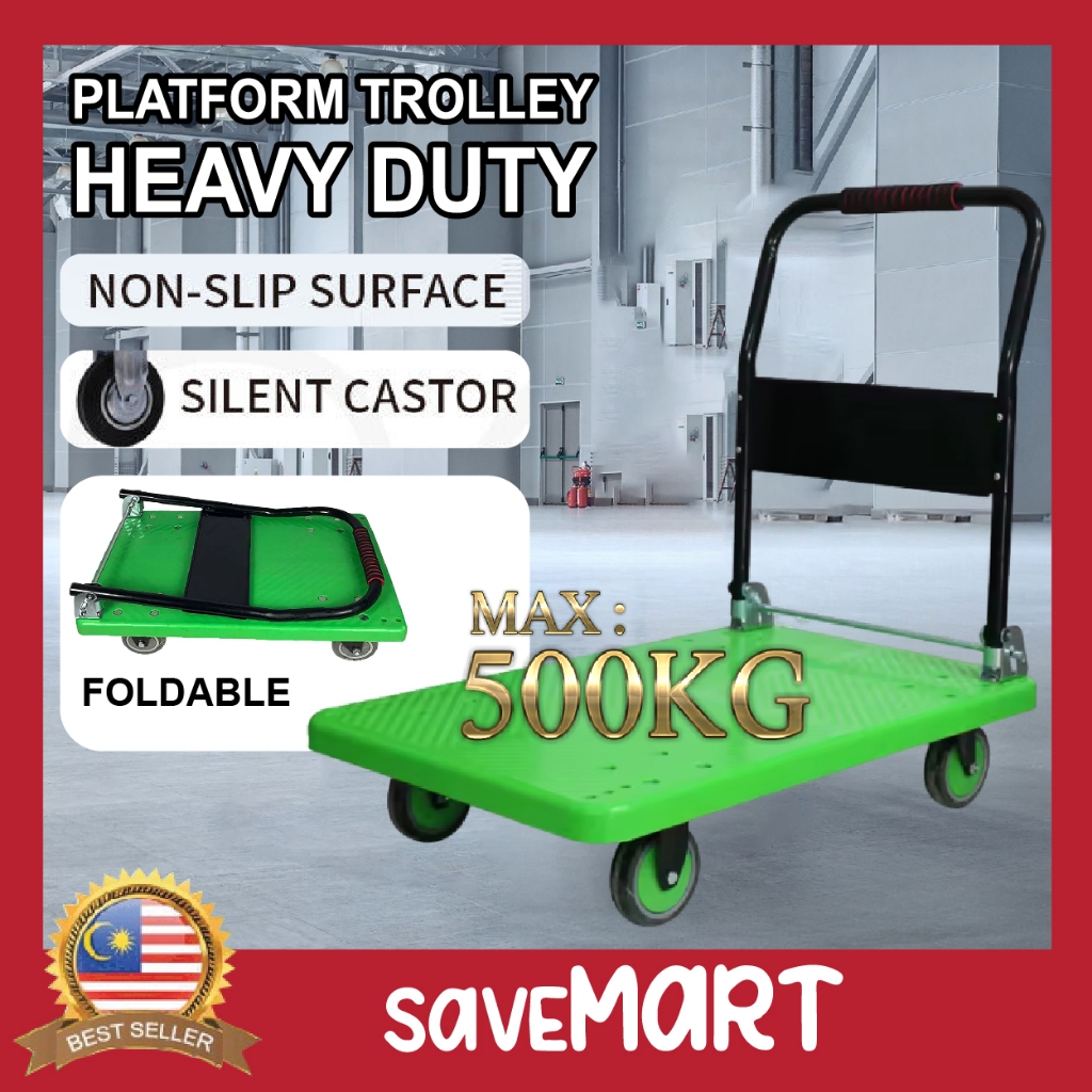 Super Heavy Duty Foldable Handle Platform Trolley 360 Rotation Wheel ...