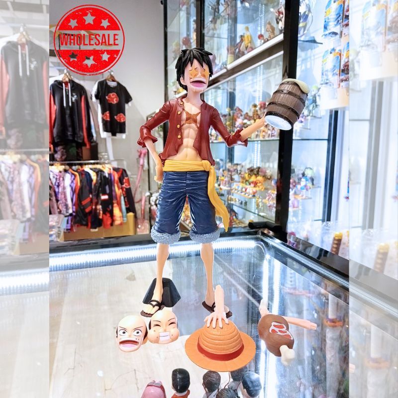 One Piece Straw Hat Monkey D. Luffy Face Change Standing Pose 27cm ...