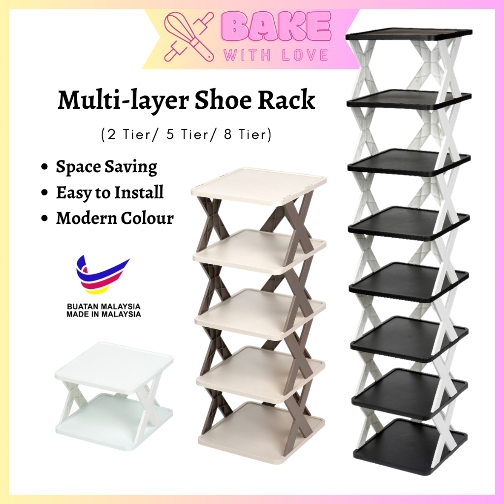 Rak Kasut Plastic Shoes Rack/ Multi-layer Shoe Rack/ Storage Cabinet ...