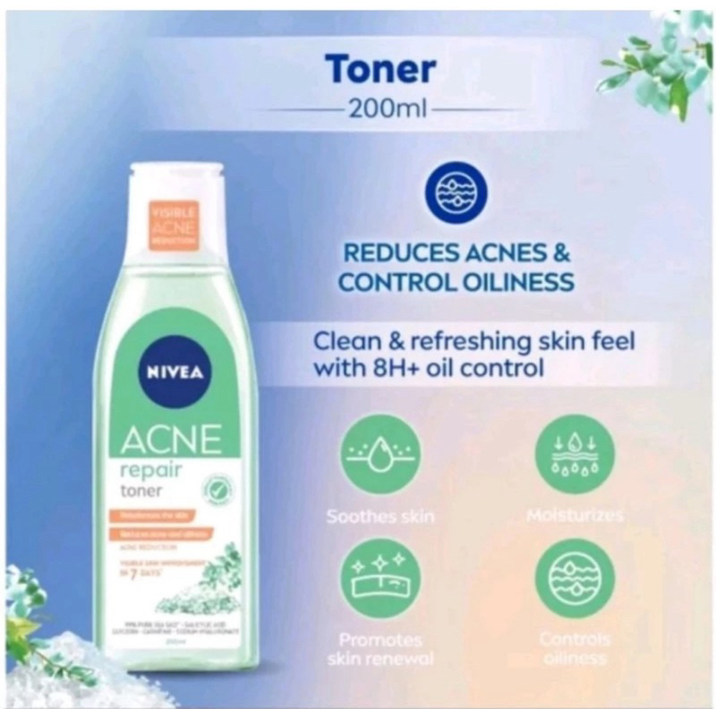 Nivea Acne Tepair Toner 200ml(Small Defect Sticker)( Exp 2025) | Shopee ...