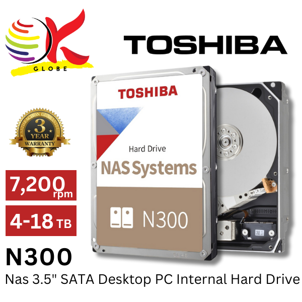 TOSHIBA INT HDD N300 NAS 3.5" SATA INTERNAL DESKTOP PC HARD DRIVE HARD ...