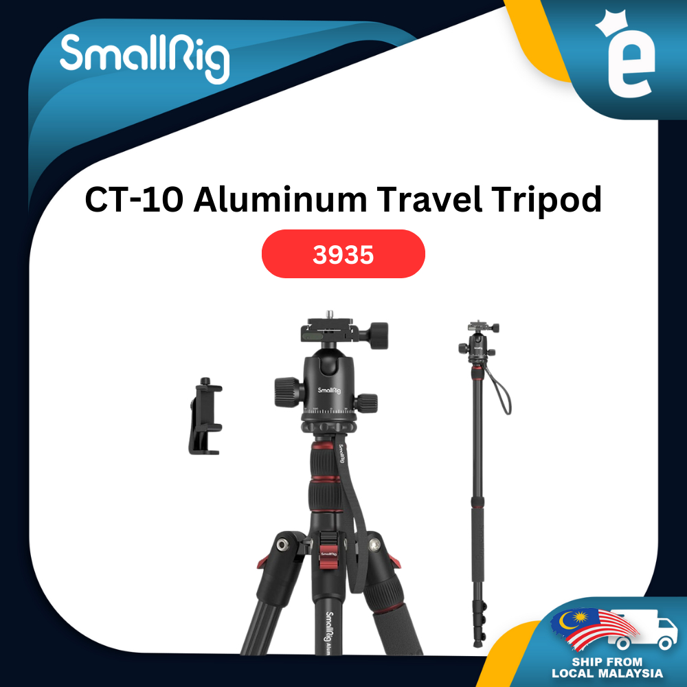 SmallRig CT-10 Aluminum Travel Tripod with Ball Head 3935 For DSLR Camera Mirrorless Camera ...