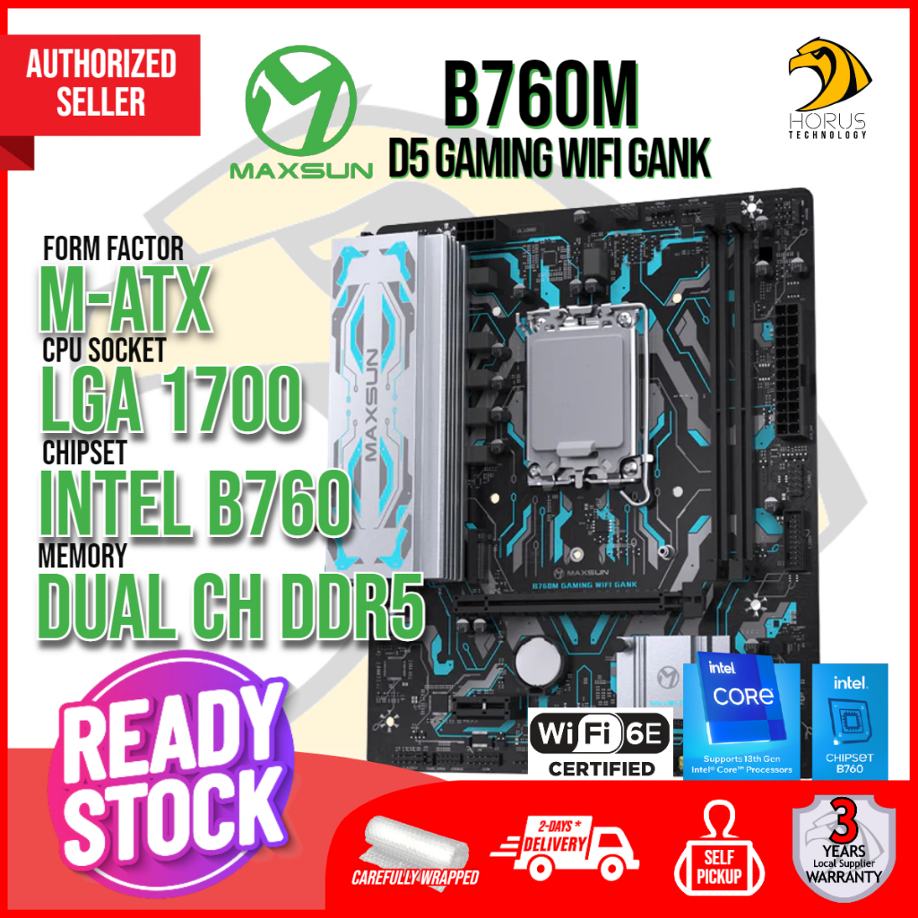 MAXSUN B760M DDR5 Gaming WIFI6E Gank M-ATX DDR5 Motherboard | Shopee ...