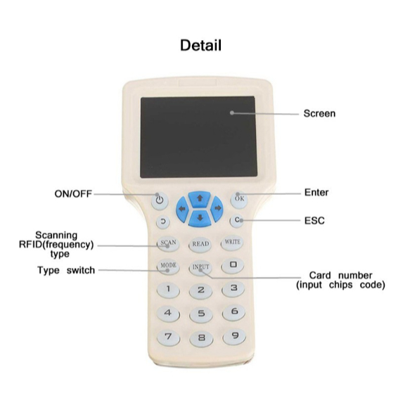IC/ID Card RFID Reader Writer Copier With LCD Screen IC Card Copier ID ...