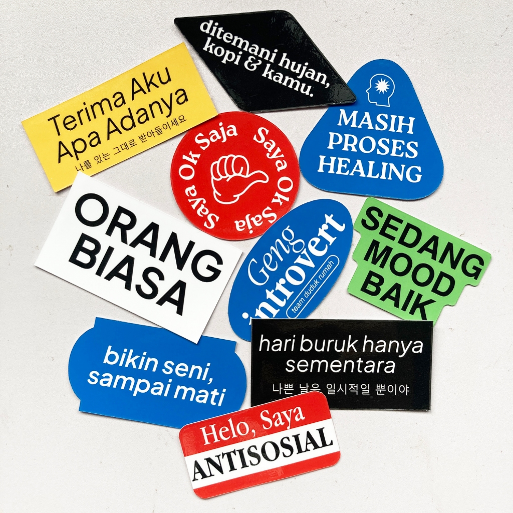 Aesthetic Cool Sticker Random Bahasa Pasar Quotes by Rated Studio ...
