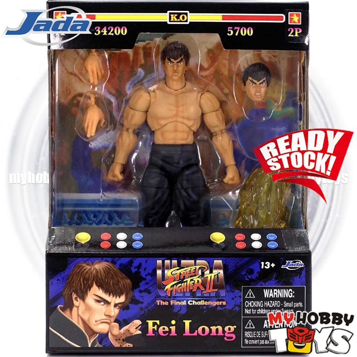 Jada Toys Ultra Street Fighter II Action Figures - Fei Long The Final Challengers 1/12 Scale ...
