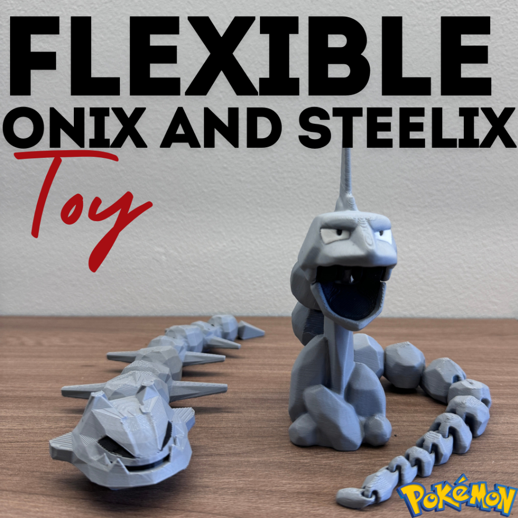 Poseable Onix & Steelix Pokémon Toy - Articulated Figure for Play ...