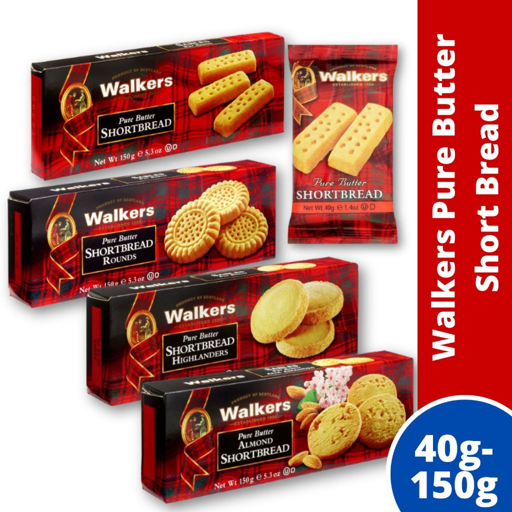 Walkers Pure Butter Shortbread - Assorted (Fingers/Almond/Rounds 150g ...
