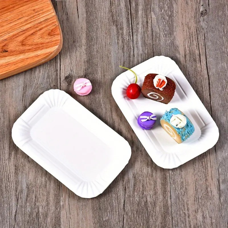 50pcs/pack Happy Birthday Party Event Dinner Buffet Dessert White Paper ...