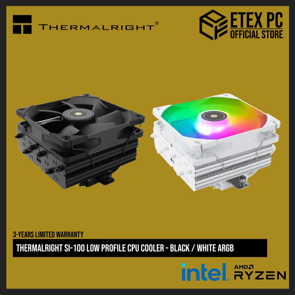 Thermalright SI-100 Low Profile CPU Cooler - Black / White ARGB ...