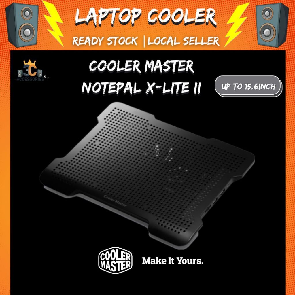 COOLER MASTER NOTEPAL X-LITE II SLIM LAPTOP COOLING PAD (UP TO 15.6 ...