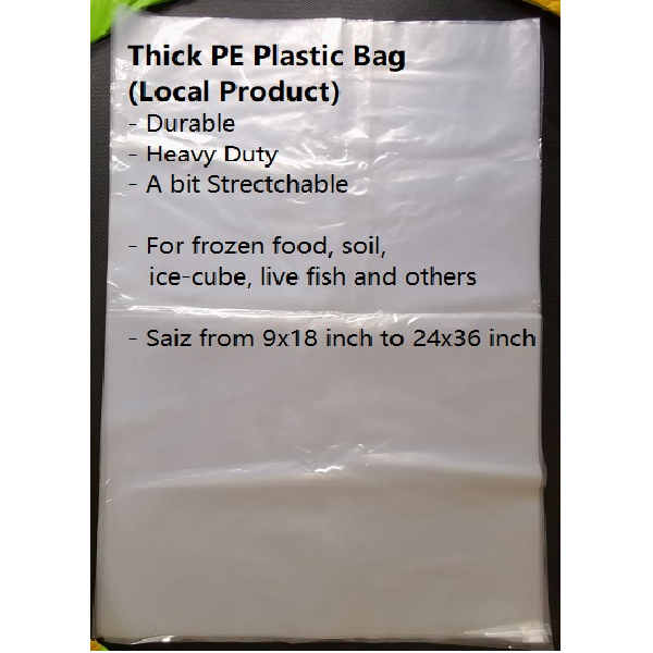 Borong 1kg large PE Semi - Transparent Clear Plastic Bags heavy duty ...